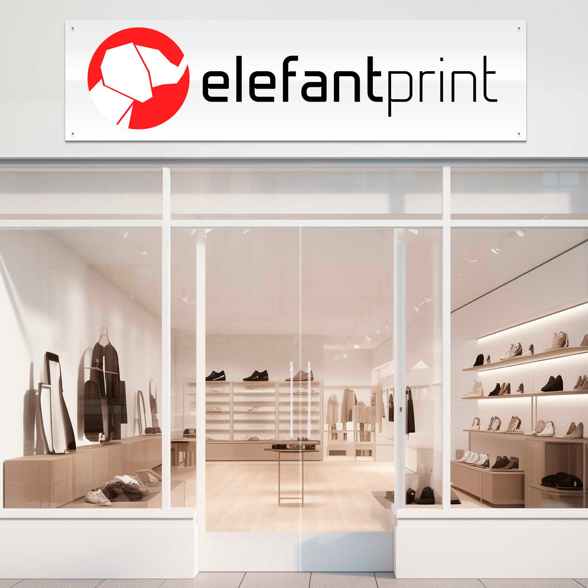 Glasklar folie med print | Elefantprint